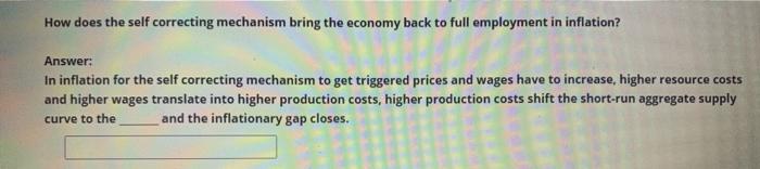 Solved How does the self correcting mechanism bring the | Chegg.com
