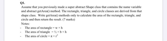 Solved Q1. Assume that you previously made a super abstract | Chegg.com