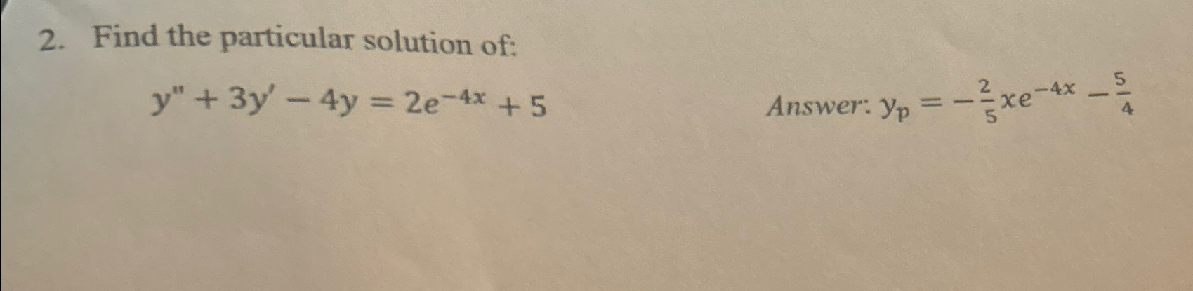 Solved Find the particular solution | Chegg.com