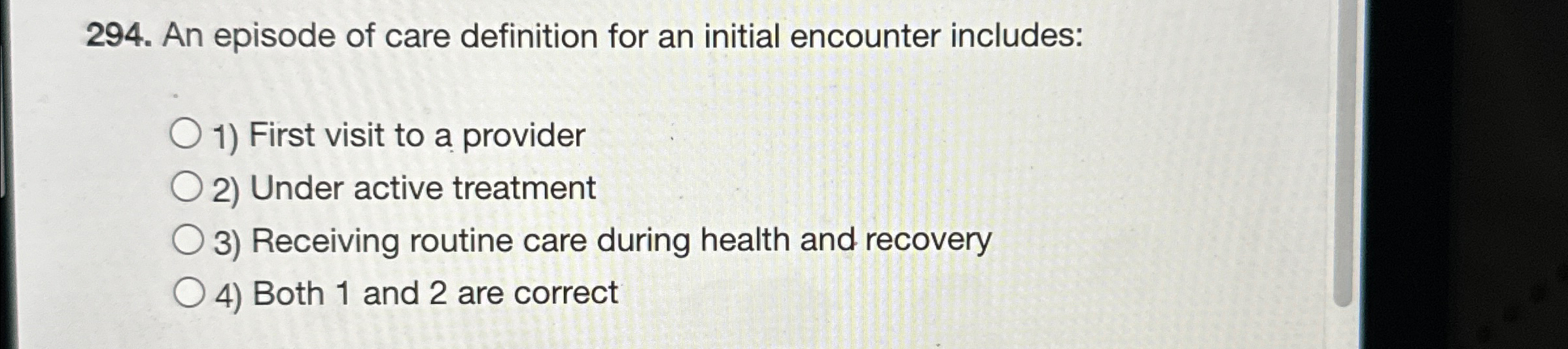 Solved An episode of care definition for an initial | Chegg.com