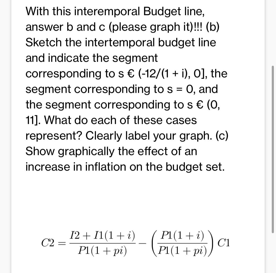 Solved PLEASE ACTUALLY GRAPH IT!!!With this interemporal | Chegg.com