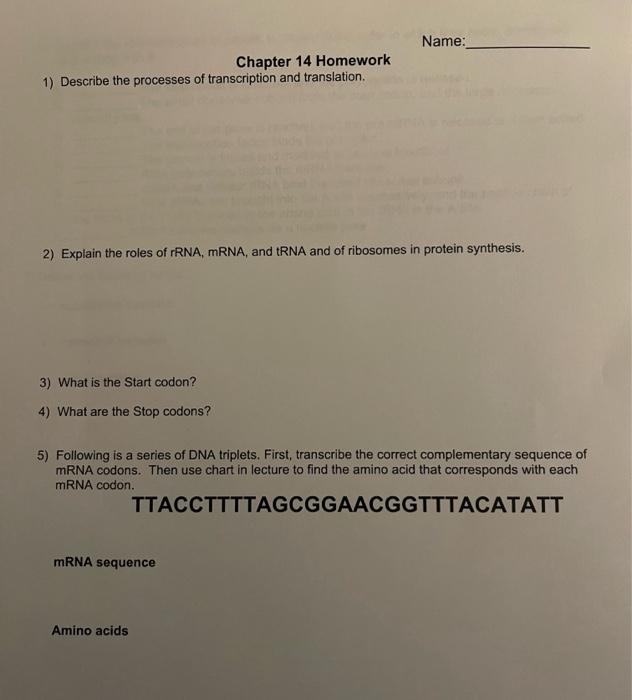 Solved Chapter 14 Homework 1) Describe the processes of | Chegg.com