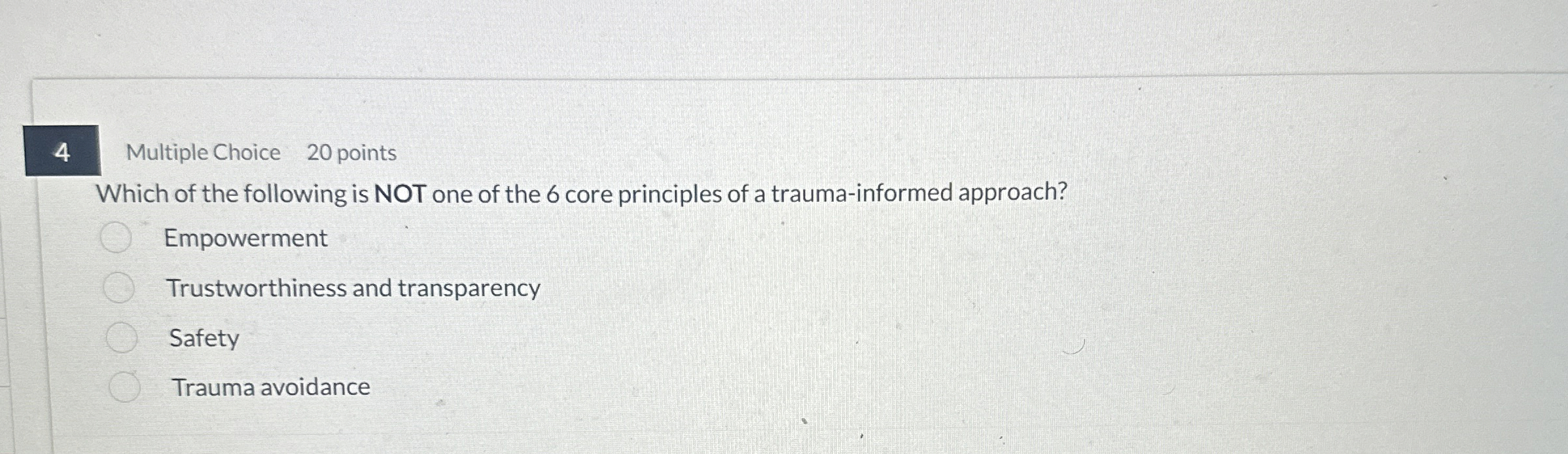 High Quality SOLUTION 4Multiple Choice 20 ﻿pointsWhich of the following is | Chegg.com