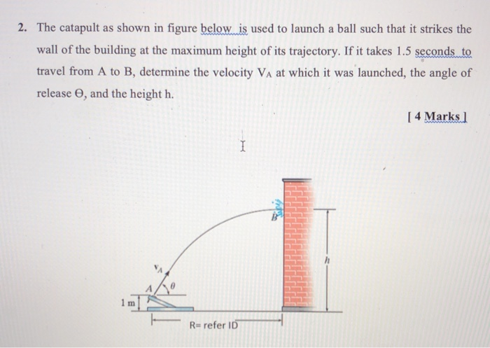 Solved 2. The catapult as shown in figure below is used to | Chegg.com