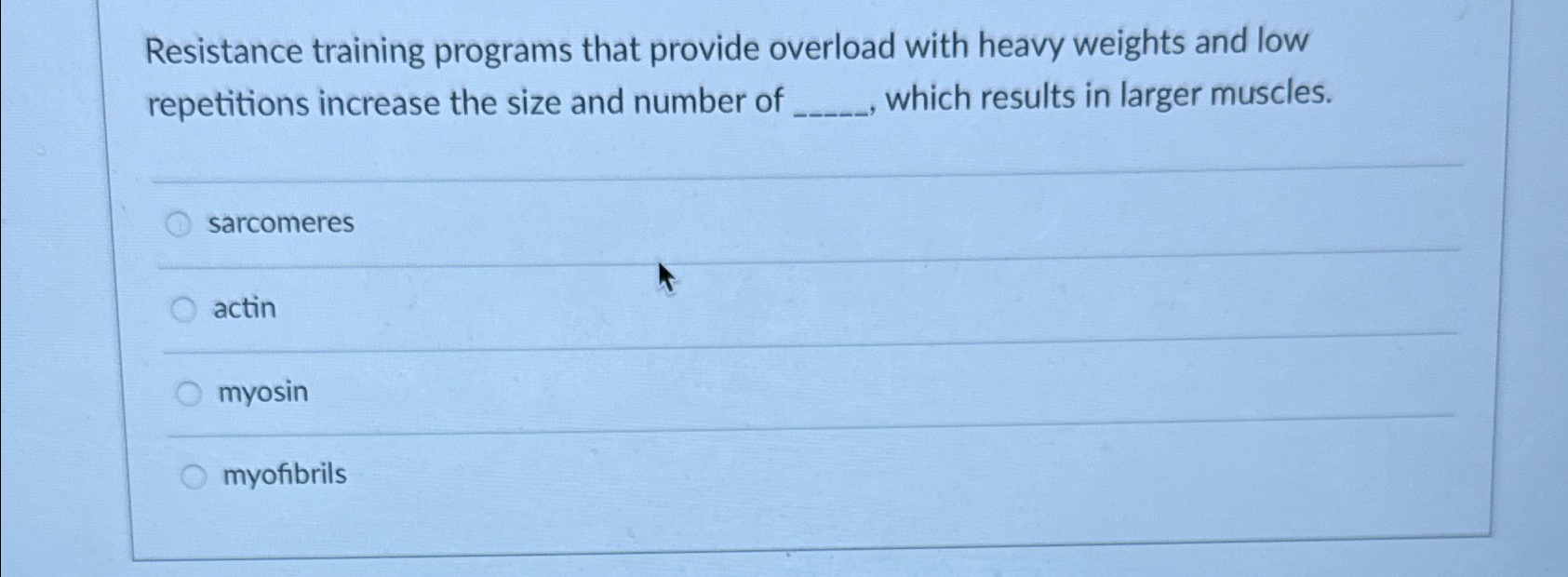 Solved Resistance training programs that provide overload | Chegg.com