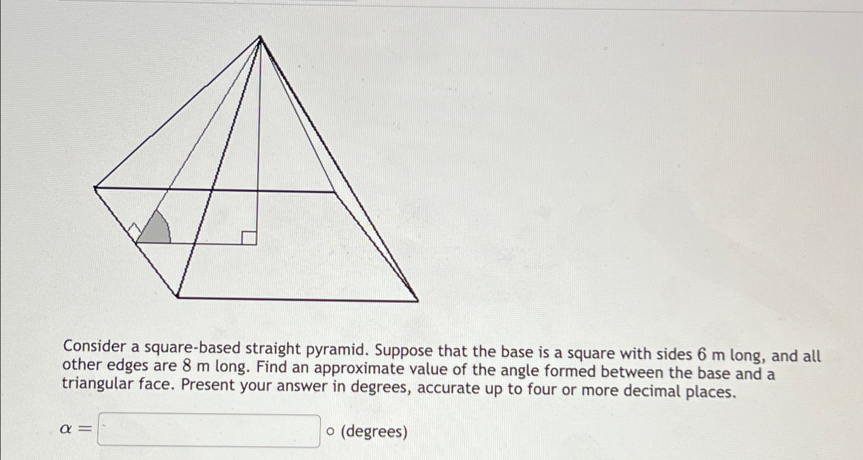 Solved Consider a square-based straight pyramid. Suppose | Chegg.com Solved Consider a square-based straight pyramid. Suppose | Chegg.com