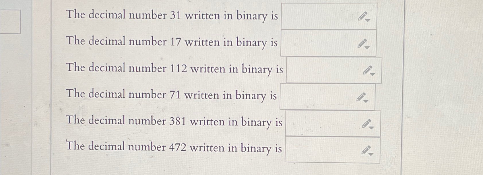 Solved The decimal number 31 ﻿written in binary isThe | Chegg.com