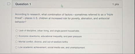 Solved Question 11 ﻿ptsAccording to research, what | Chegg.com