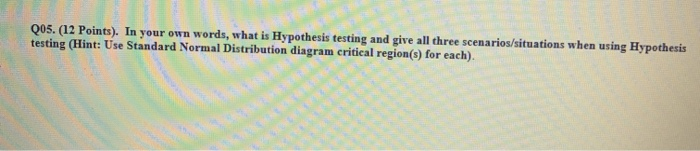 Solved Q05 12 Points In Your Own Words What Is 