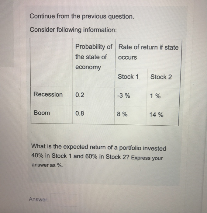 Solved Continue From The Previous Question Consider