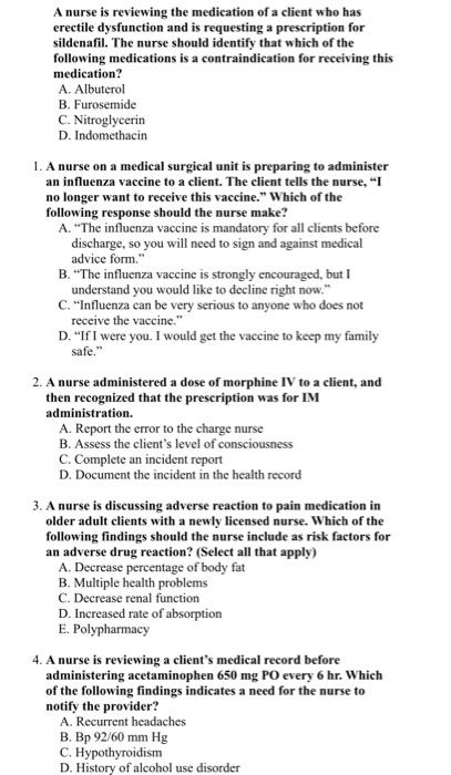 Solved A nurse is reviewing the medication of a client who | Chegg.com