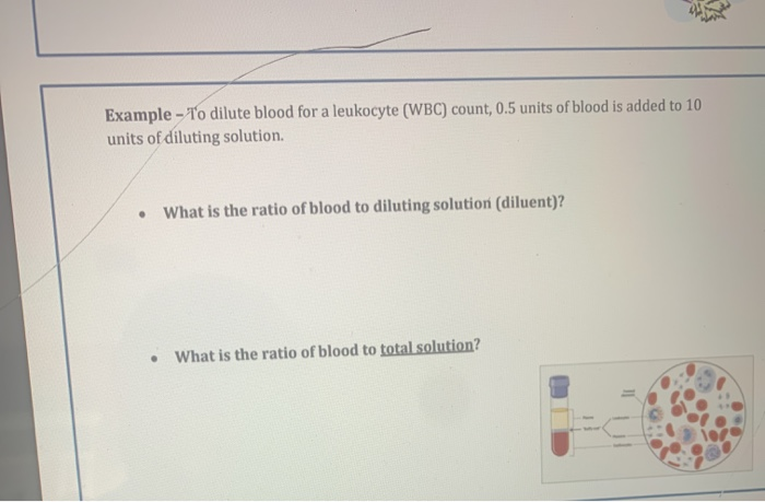 Solved Example - To dilute blood for a leukocyte (WBC) | Chegg.com