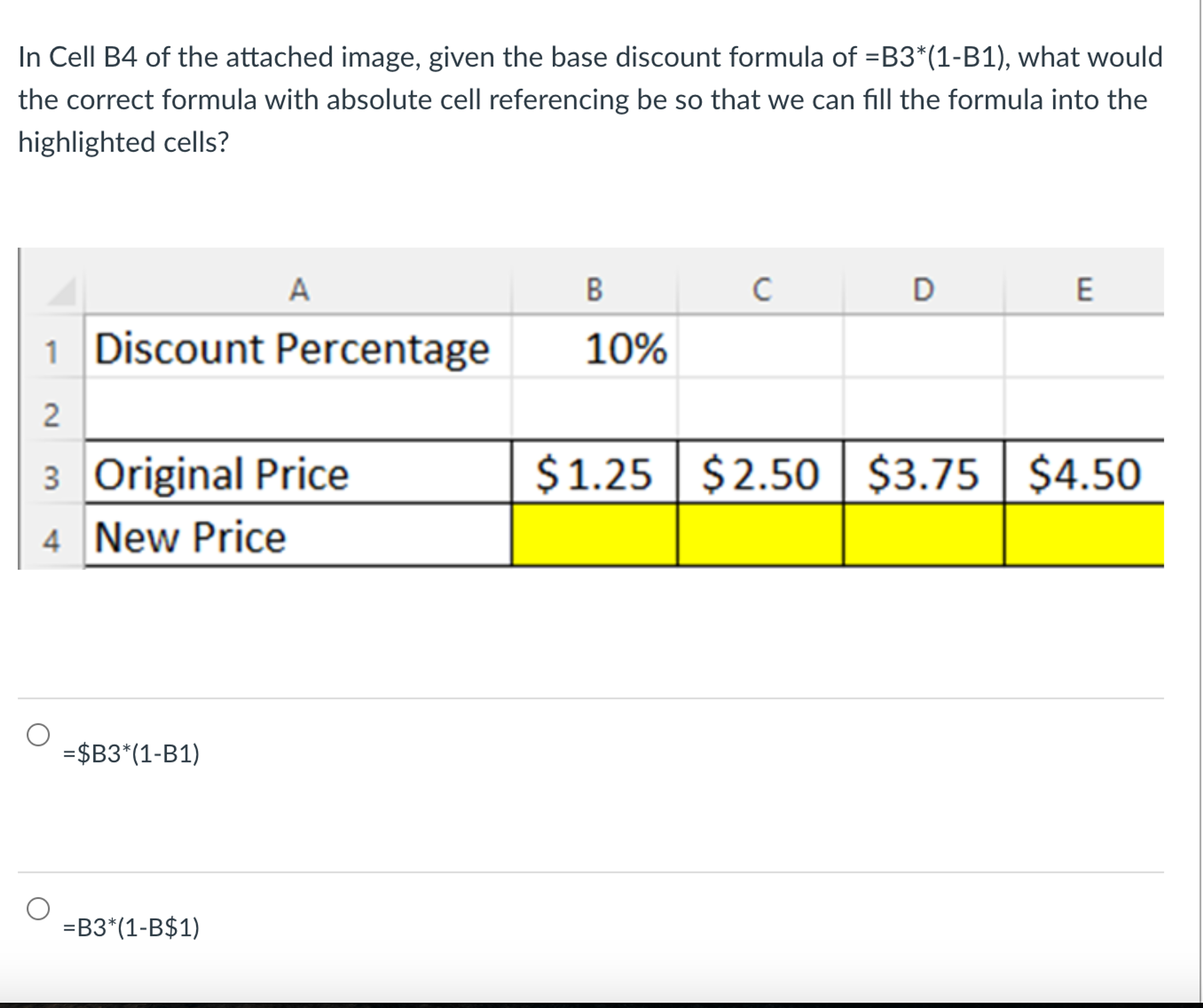 In Cell B4 ﻿of the attached image, given the base | Chegg.com