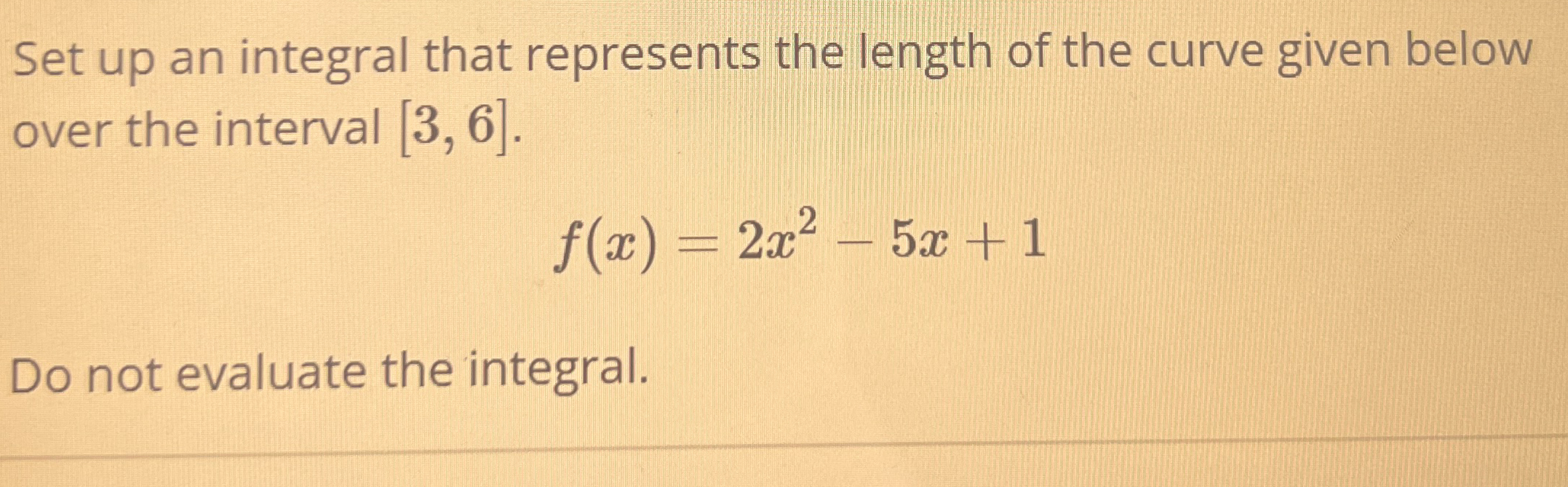 Solved Set up an integral that represents the length of the | Chegg.com