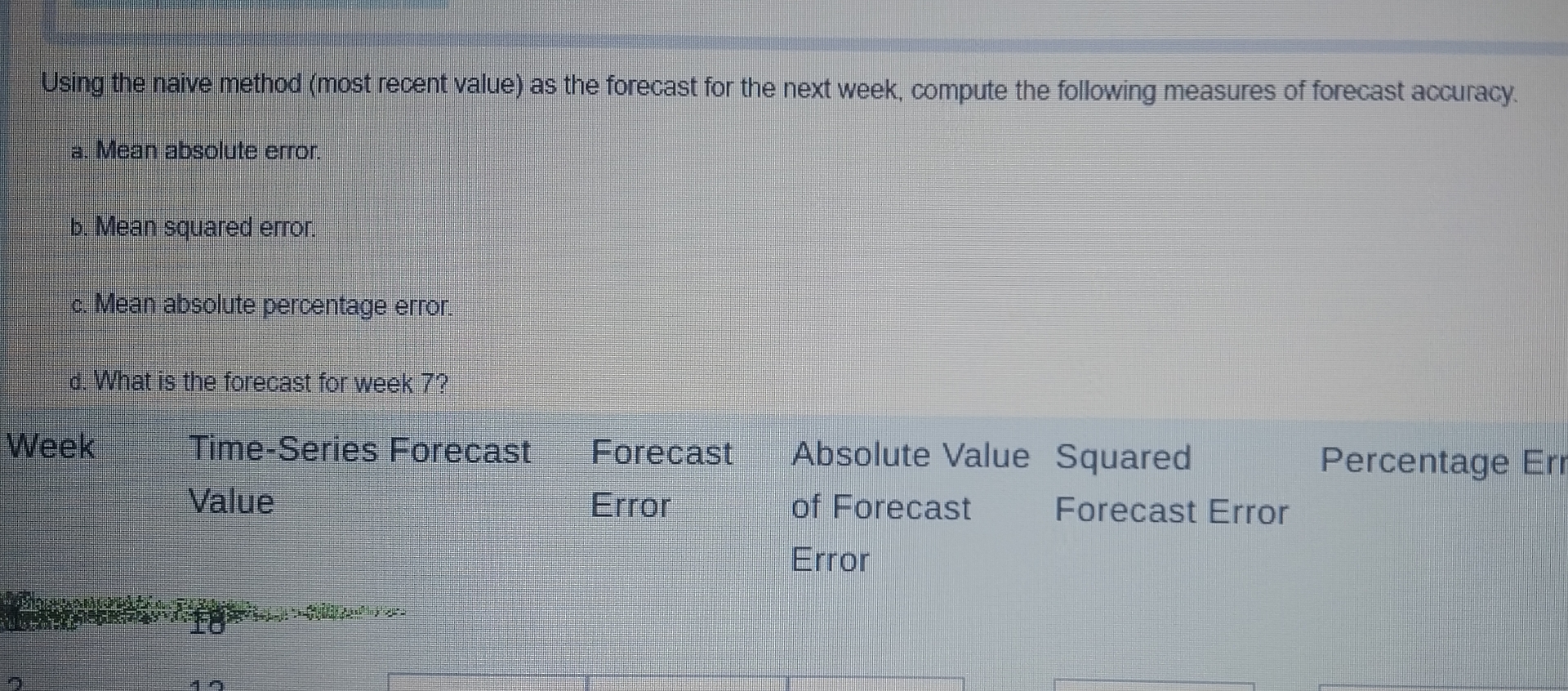 Solved Using the naive method (most recent value) ﻿as the | Chegg.com