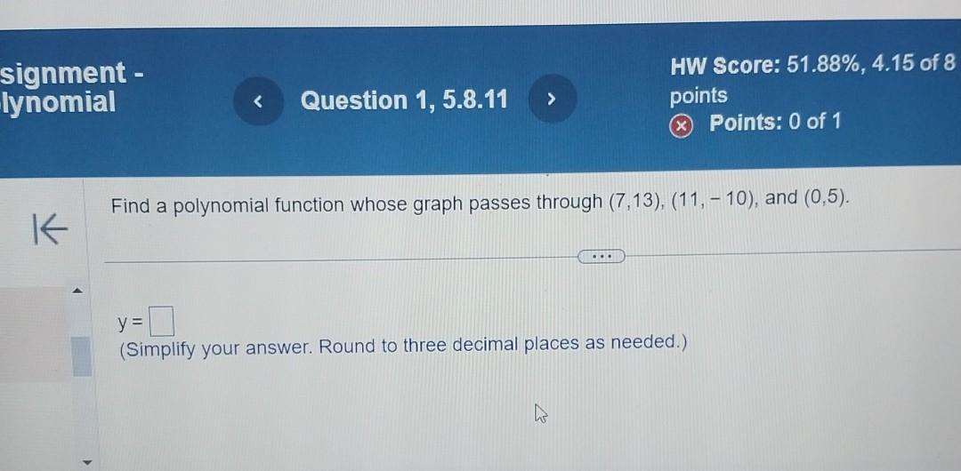 Solved Find A Polynomial Function Whose Graph Passes Through 1441