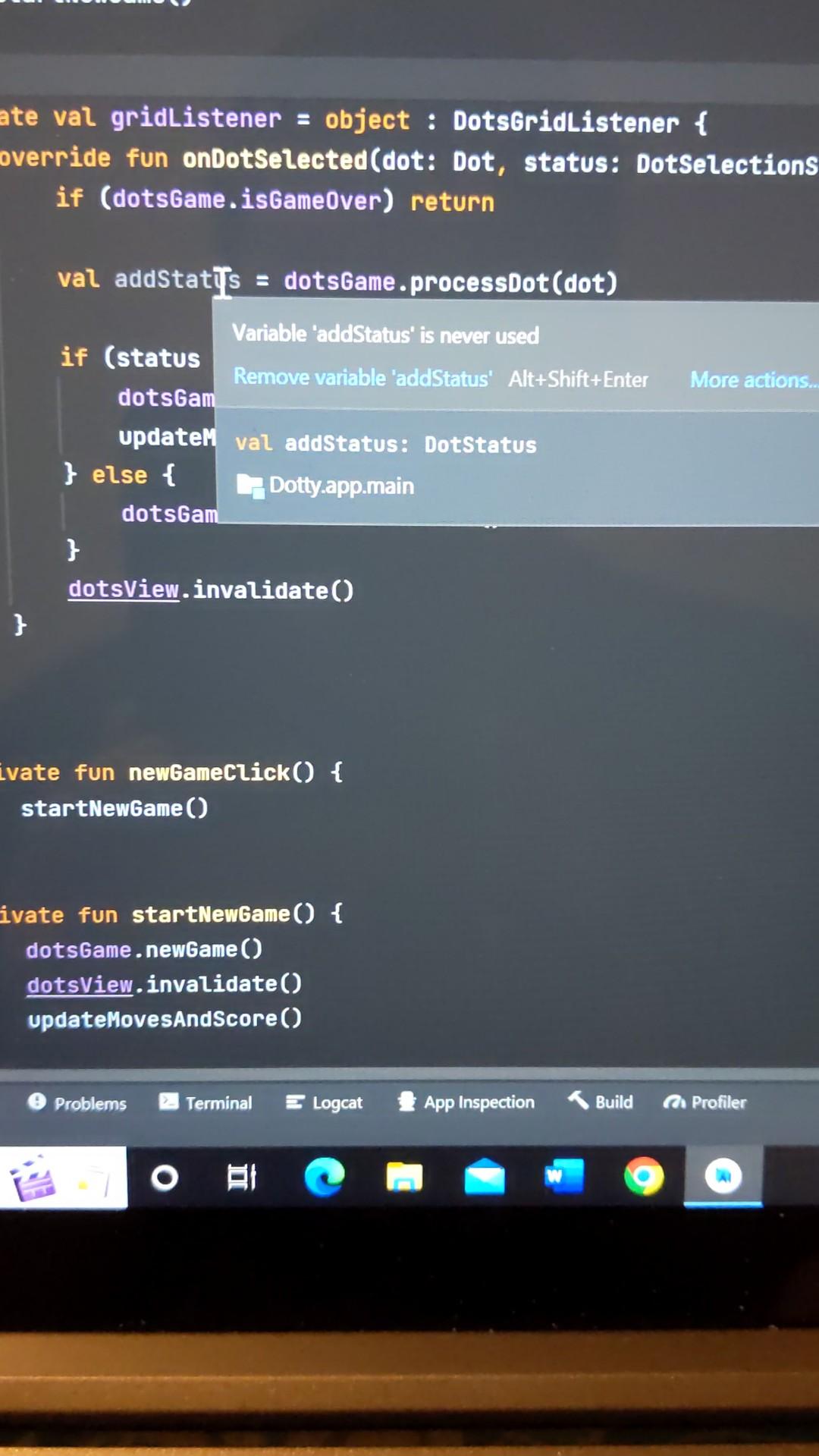 Solved Dotty keeps stopping App info Close app | Chegg.com