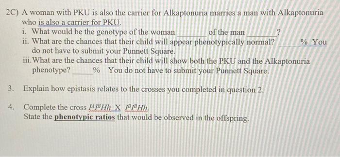Solved 2C) A woman with PKU is also the carrier for | Chegg.com