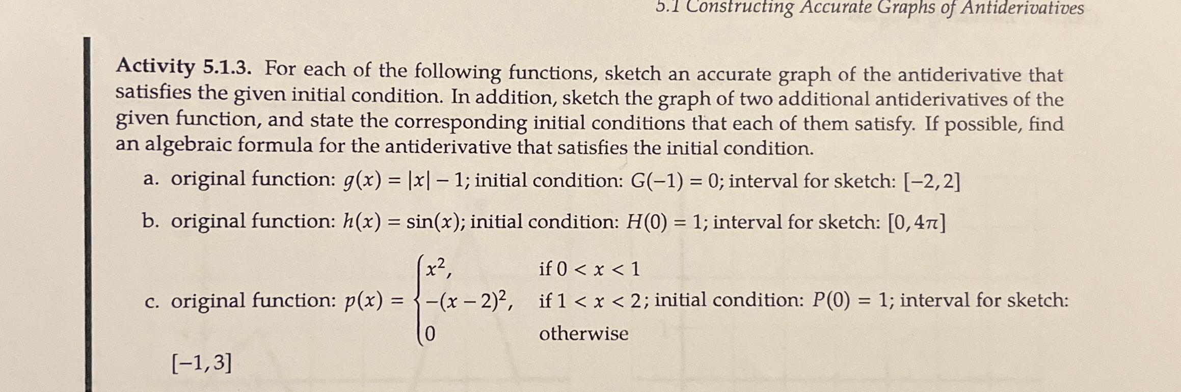 Solved 5.1 ﻿Constructing Accurate Graphs of | Chegg.com