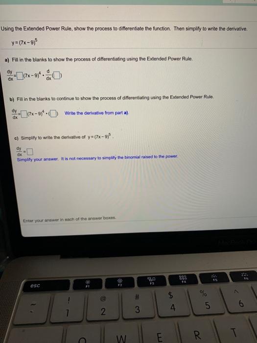 Solved Using the Extended Power Rule, show the process to | Chegg.com