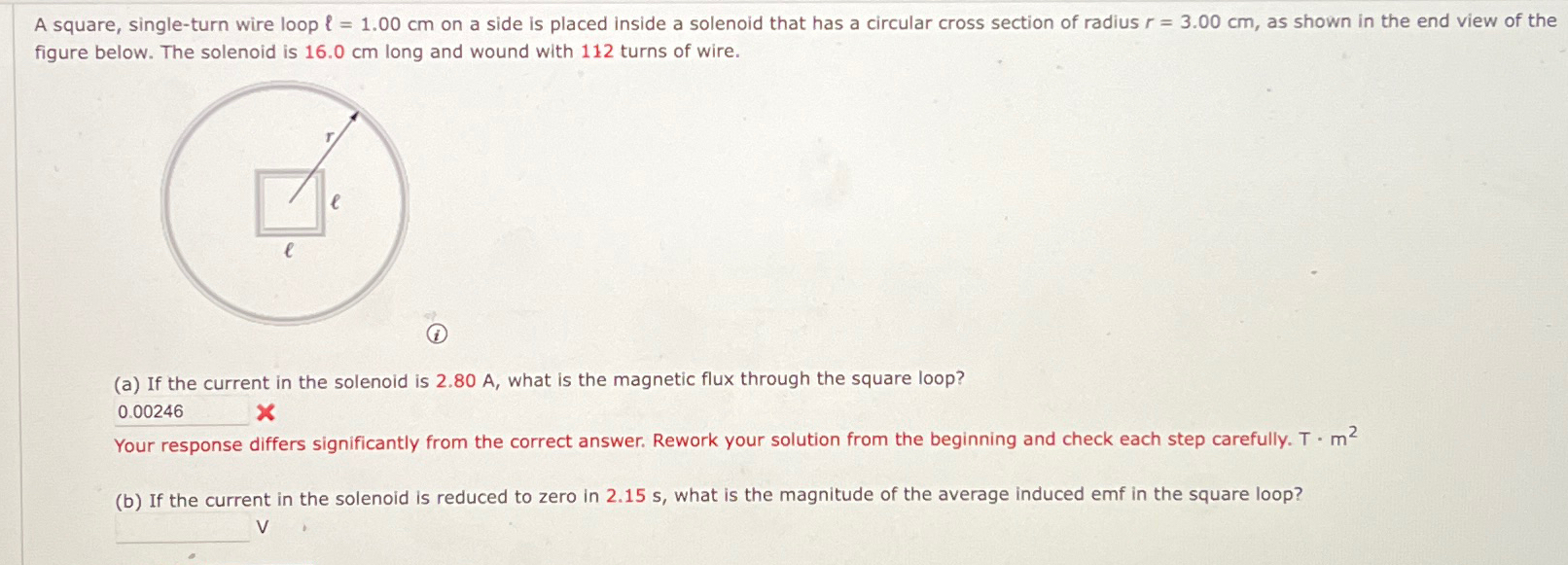 Solved A square, single-turn wire loop l=1.00cm ﻿on a side | Chegg.com
