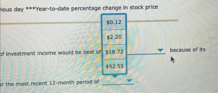 Solved 9. Reading and analyzing stock quotes Interpreting | Chegg.com