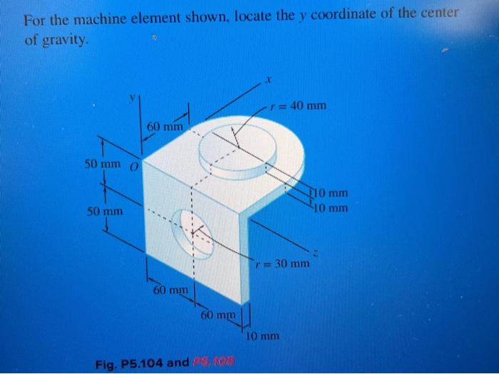 Solved For the machine element shown, locate the y | Chegg.com