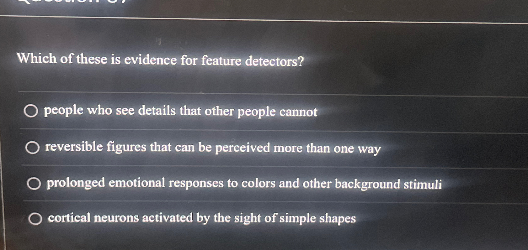 Solved Which of these is evidence for feature | Chegg.com