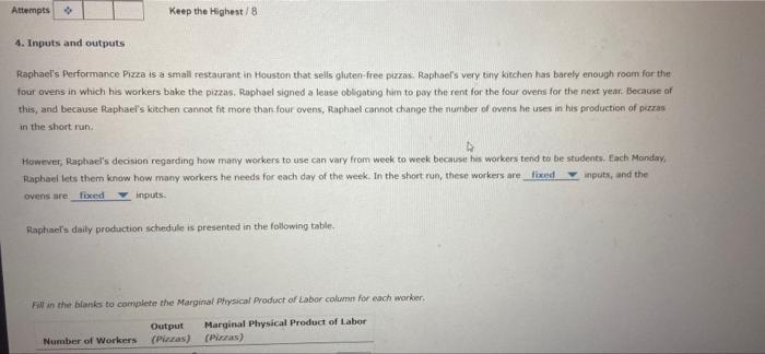 Solved ܀ Attempts Keep the Highest/8 4. Inputs and outputs | Chegg.com