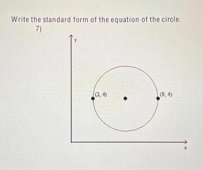 Solved Write the standard form of the equation of the | Chegg.com