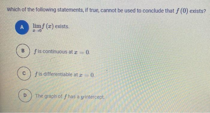 Solved Which of the following statements, if true, cannot be | Chegg.com