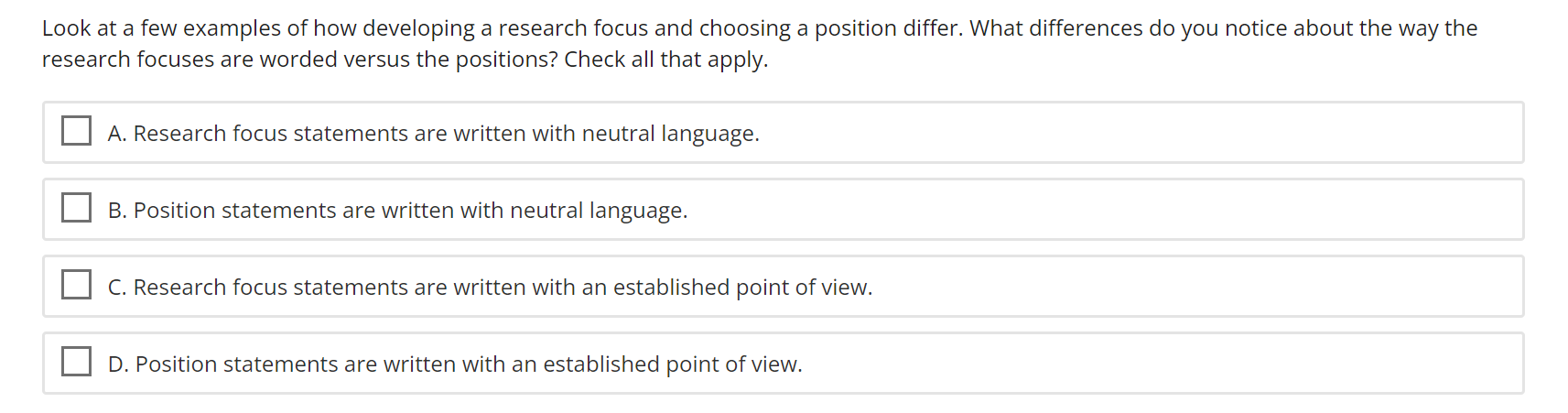 Solved Look at a few examples of how developing a research | Chegg.com