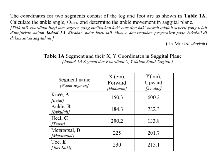 Solved The coordinates for two segments consist of the leg | Chegg.com