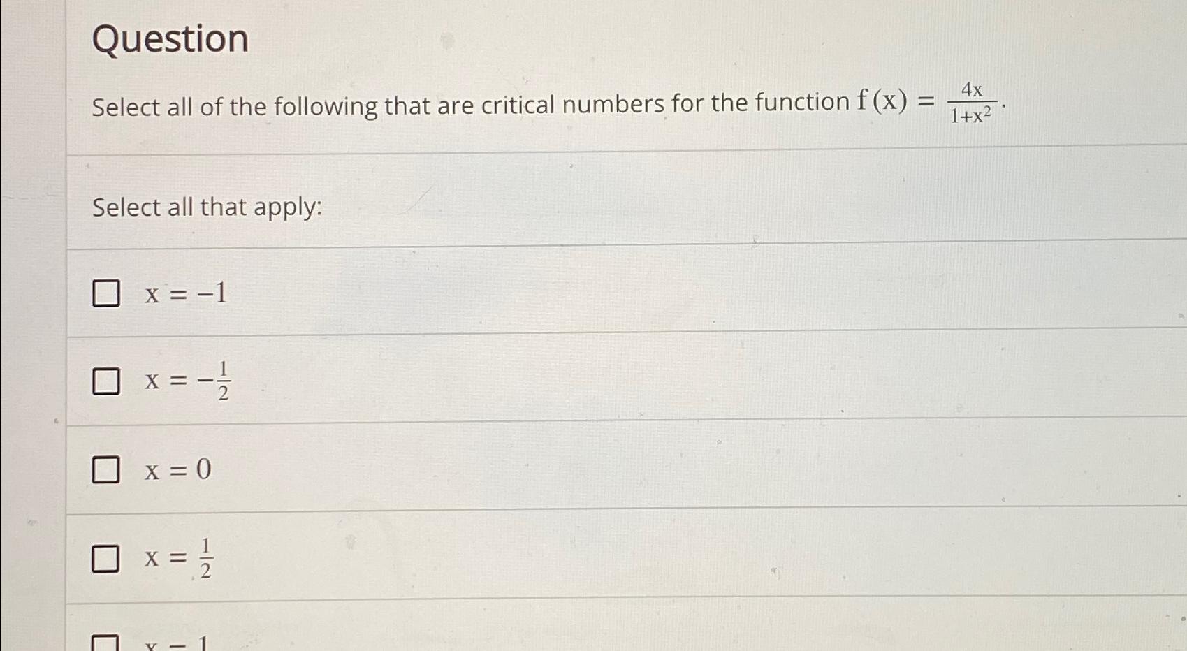 Solved QuestionSelect all of the following that are critical | Chegg.com