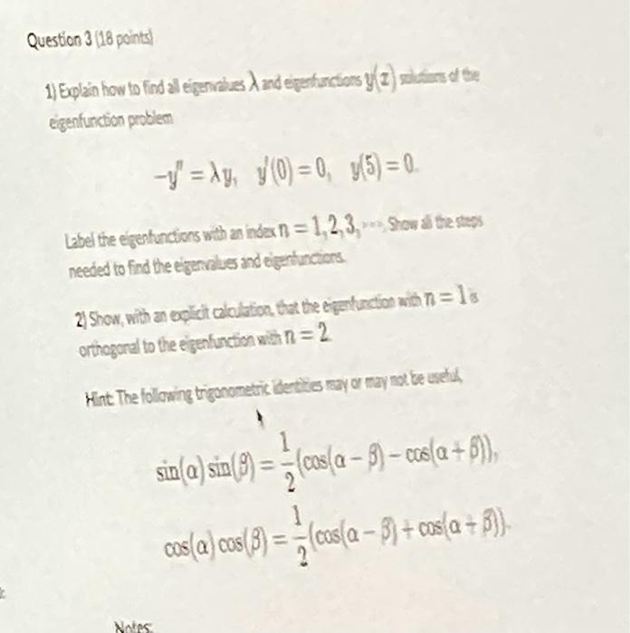 eigenfunction problem −y′′=λy,y′(0)=0,y(5)=0. Label | Chegg.com