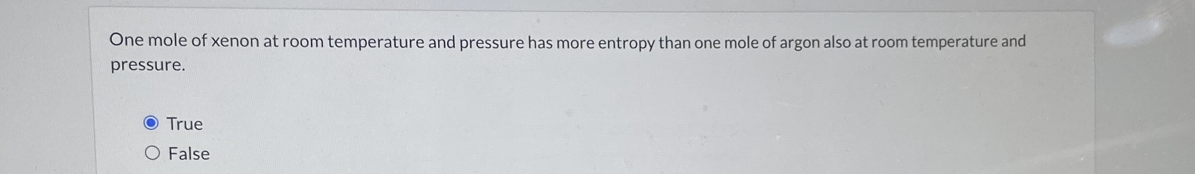 Solved One mole of xenon at room temperature and pressure | Chegg.com