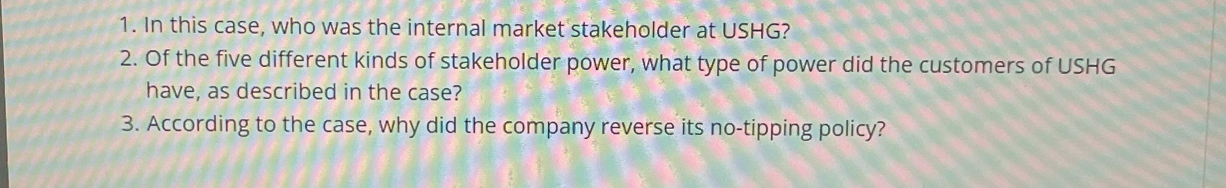 Solved In this case, who was the internal market stakeholder | Chegg.com