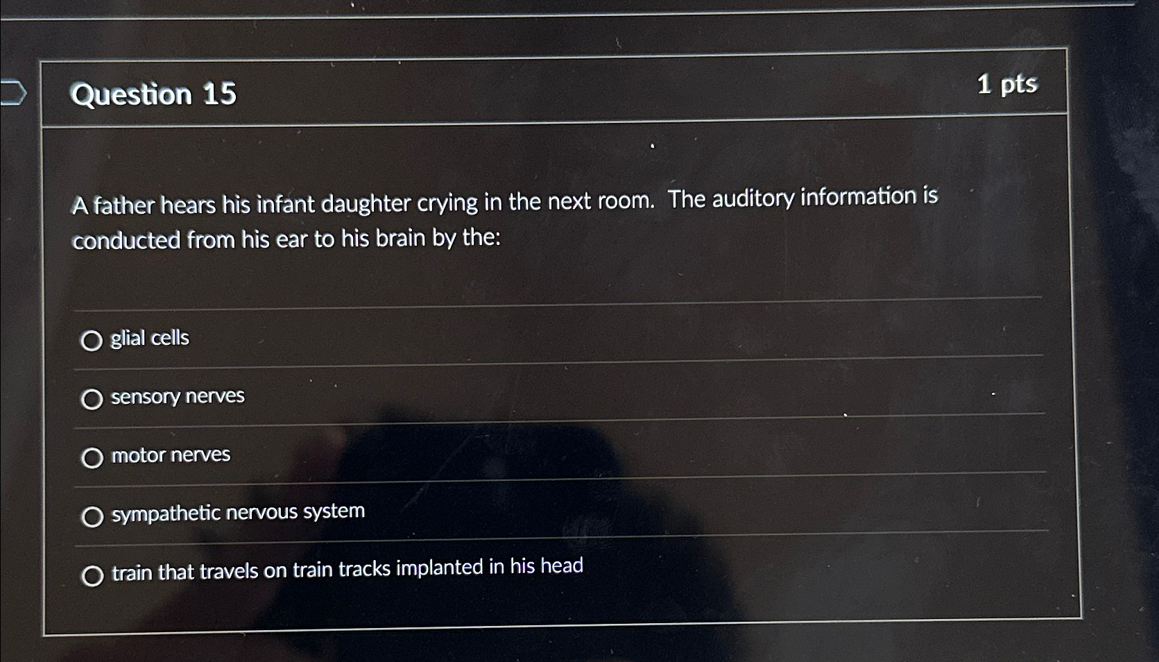 Solved Question 151 ﻿ptsA father hears his infant daughter | Chegg.com