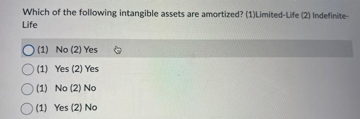 Solved Which of the following intangible assets are | Chegg.com