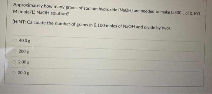 Solved How many moles of KHP are needed to react with 0.0050 | Chegg.com