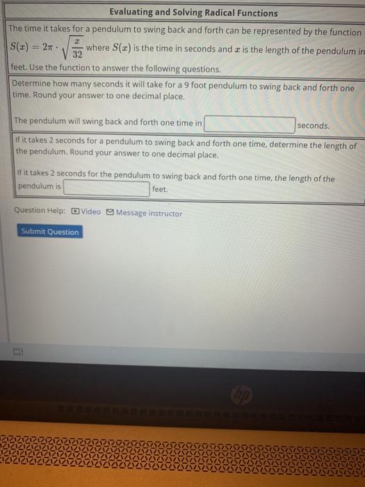 Solved 2 Evaluating and Solving Radical Functions The time | Chegg.com