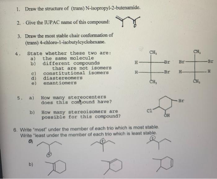 Solved 1. Draw the structure of (trans) | Chegg.com