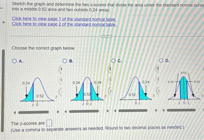 Solved Sketch the graph and determine the two z-scores that | Chegg.com