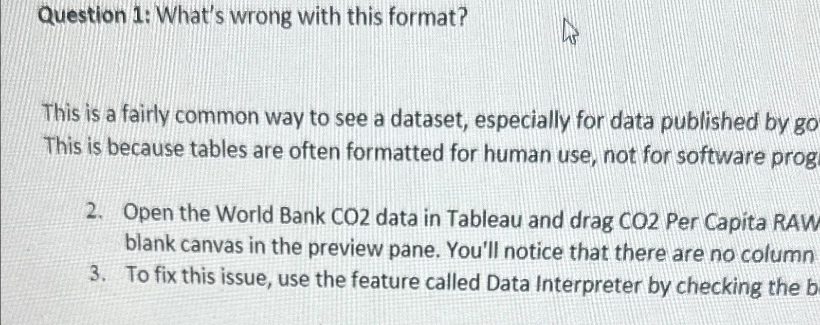 Solved Question 1: What's wrong with this format?This is a | Chegg.com