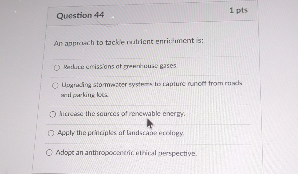 Solved Question 441 ﻿ptsAn approach to tackle nutrient | Chegg.com