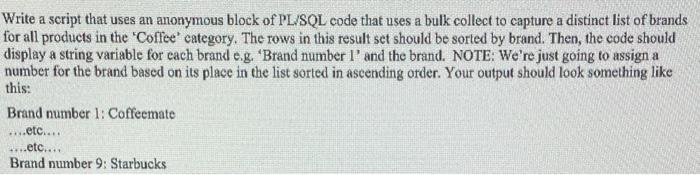 Solved Write a script that uses an anonymous block of PL/SQL | Chegg.com