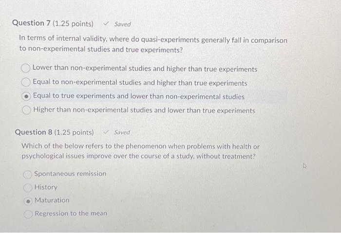 Solved In terms of internal validity, where do | Chegg.com
