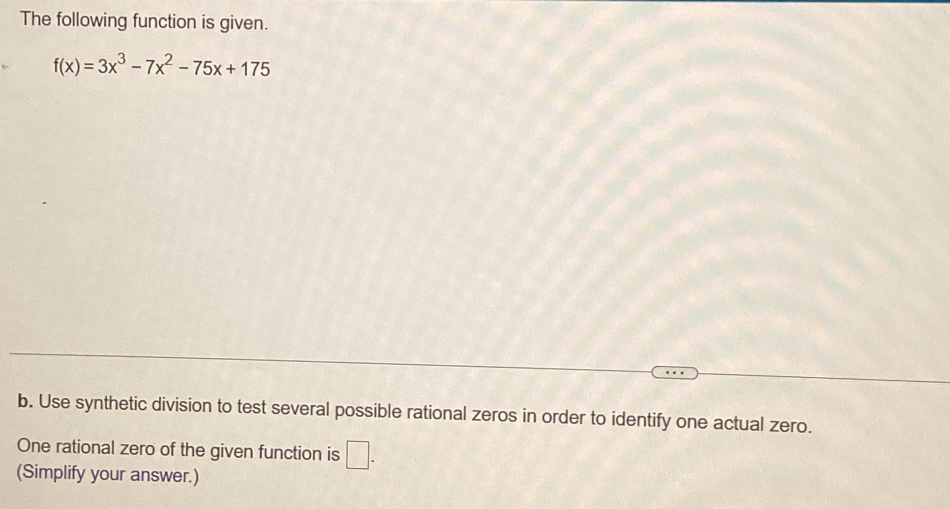 Solved The following function is | Chegg.com