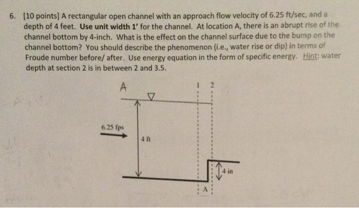 Solved [10 points] A rectangular open channel with an | Chegg.com