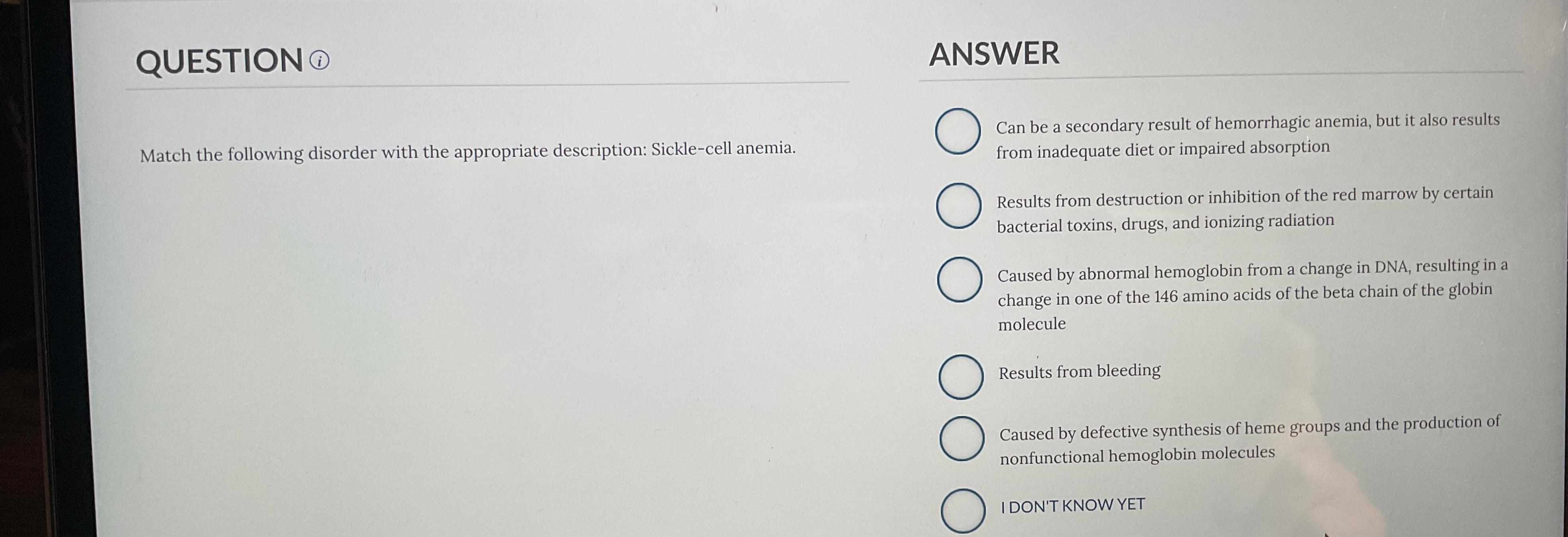 Solved QUESTION o.ANSWERMatch the following disorder with | Chegg.com